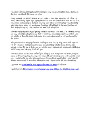 Những biểu hiện khi cơ thể bị nhiễm độc asen | PDF