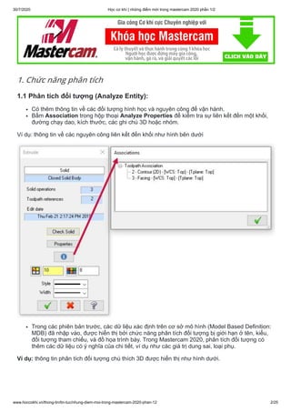 Hoccokhi.vn những điểm mới trong mastercam 2020 phần 1/2 | PDF