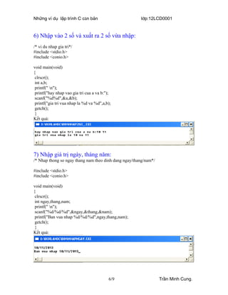 Nhung bai mau lap trinh c | DOC