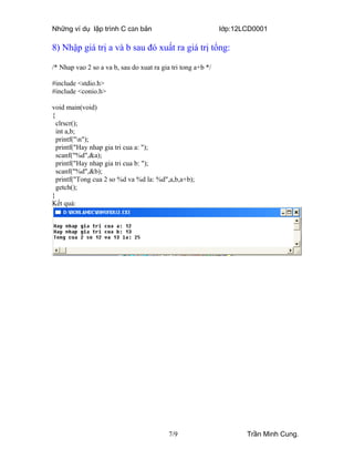 Nhung bai mau lap trinh c | DOC