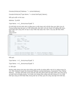 Những điểm mới trong c# 3.0 | PDF