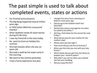 Nhwe u6 simple past tense | PPTX