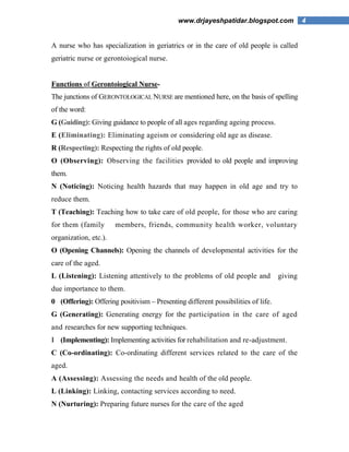 Geriatric or gerontological nursing | PDF