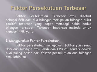 Matematika rani kpk fpb | PPT