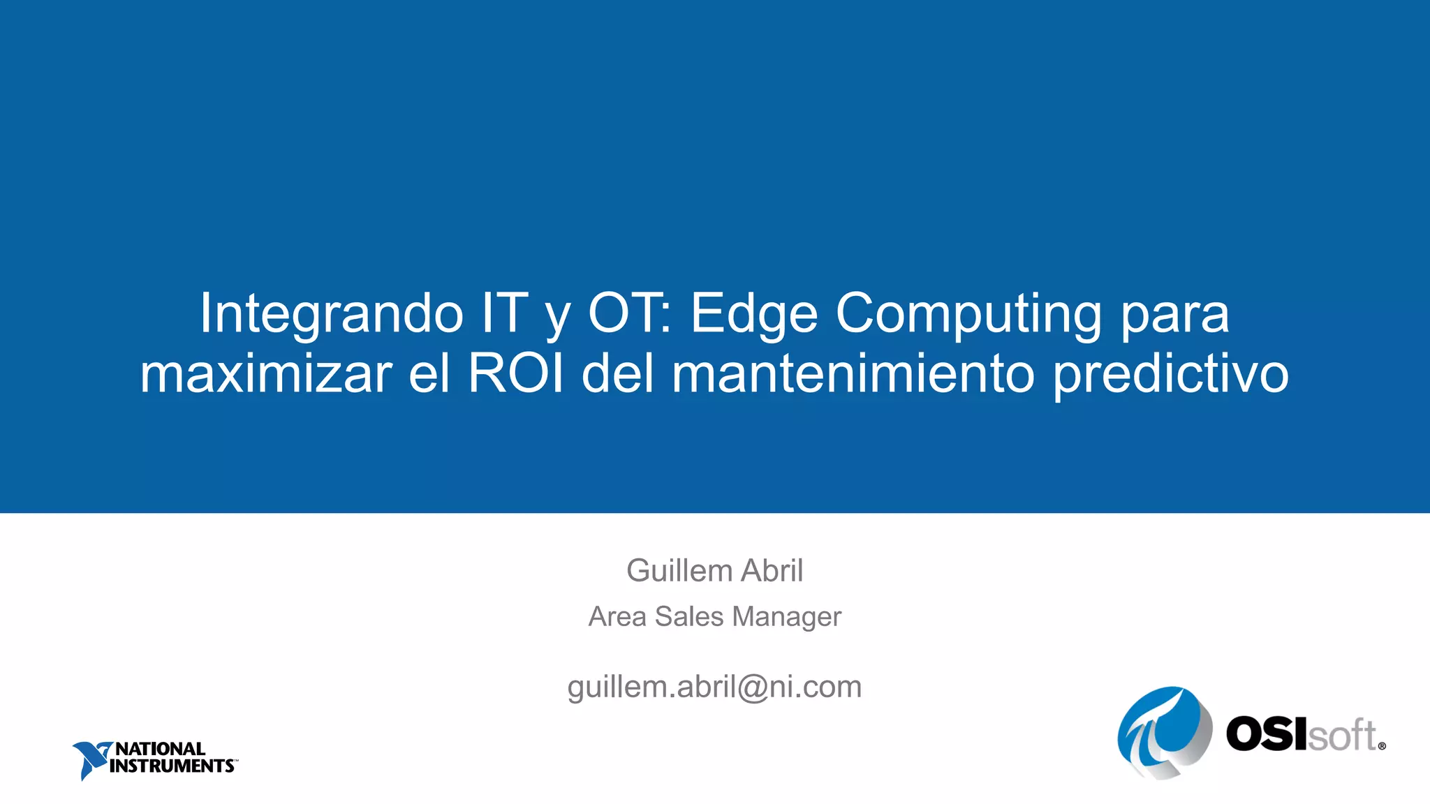 Integrating IT & OT for Condition Monitoring | PPT