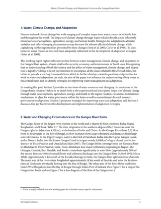 India; Water, Climate Change, and Adaptation in the Ganges River Basin ...