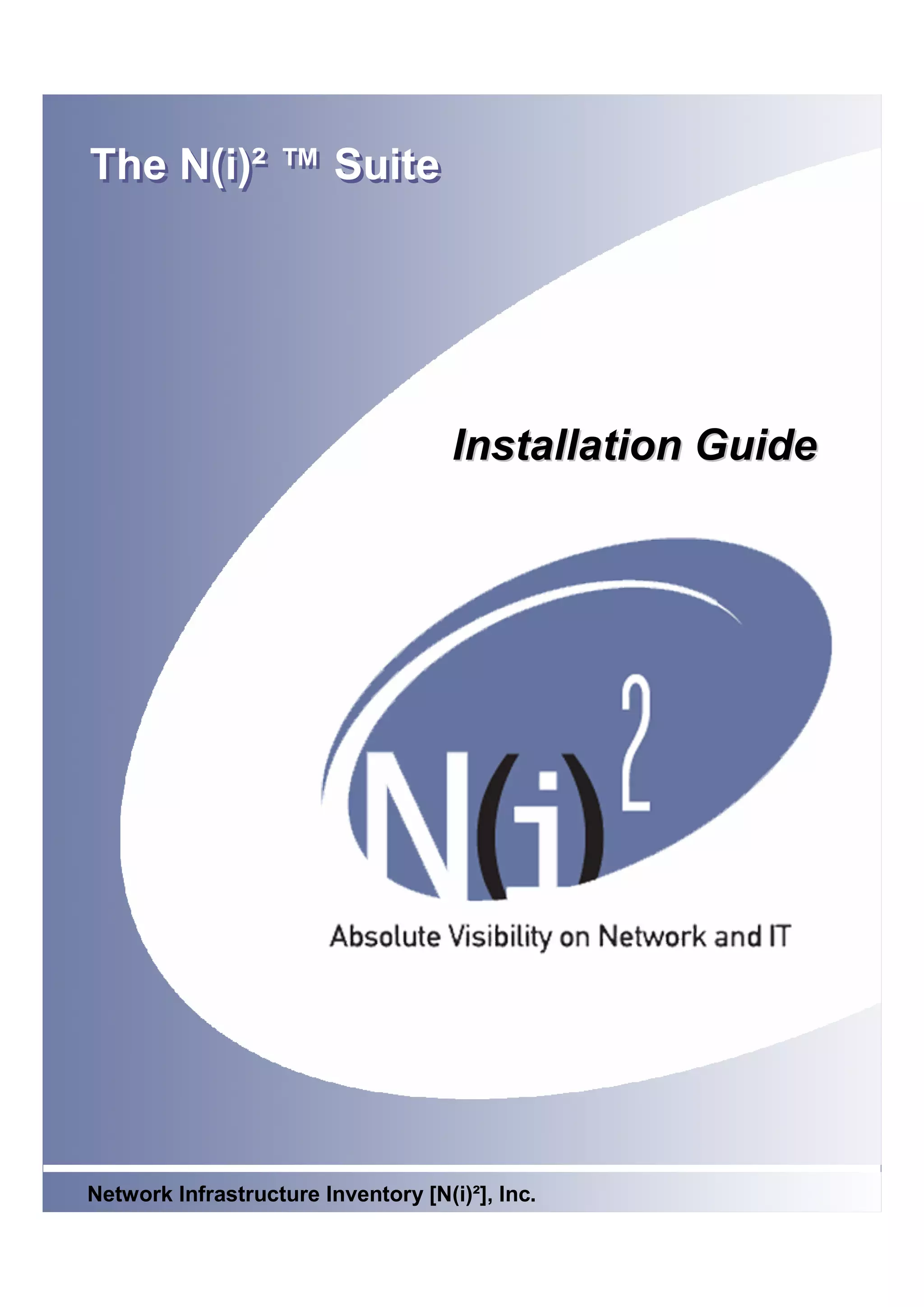 Ni2 Suite installation guide | PDF