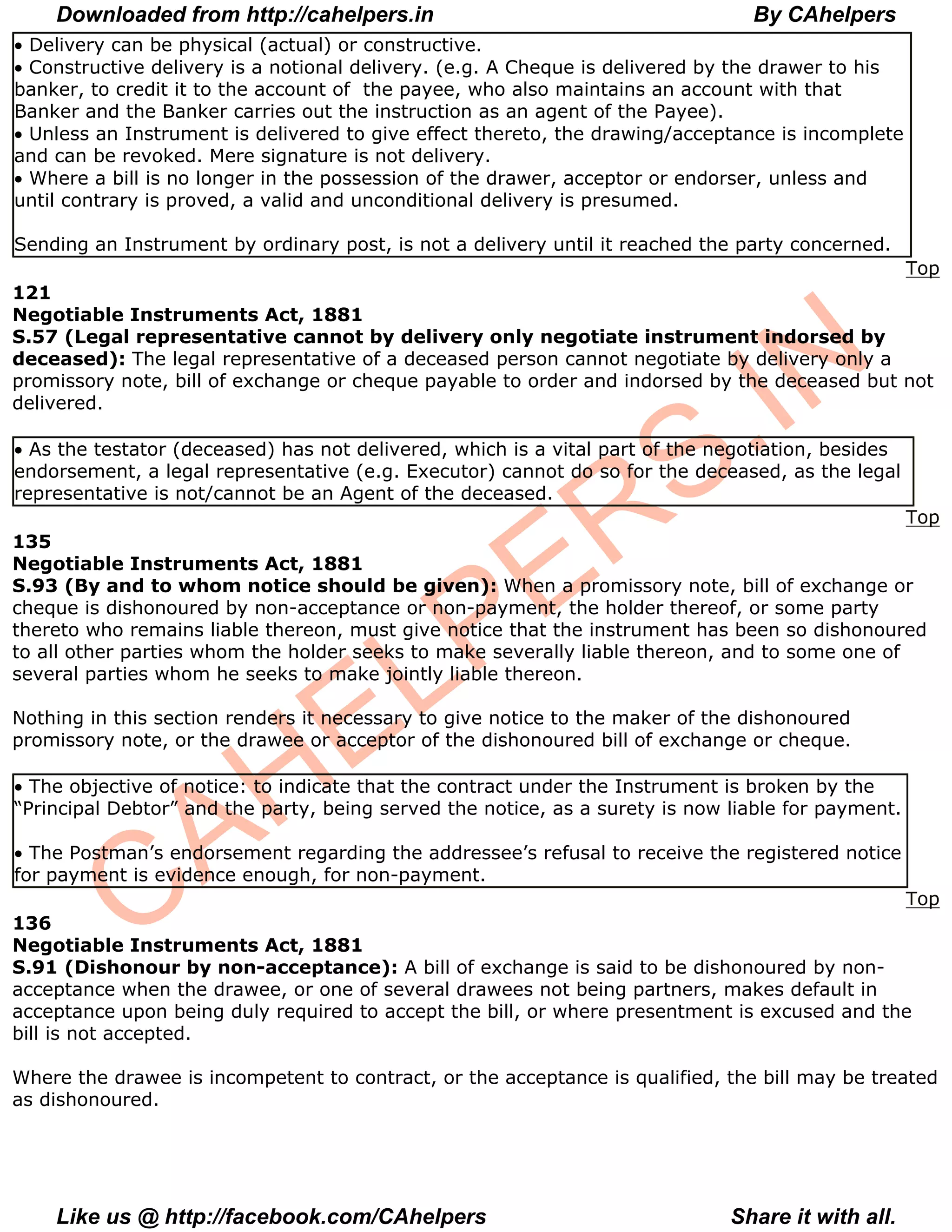 Ni act 1881 with note | PDF