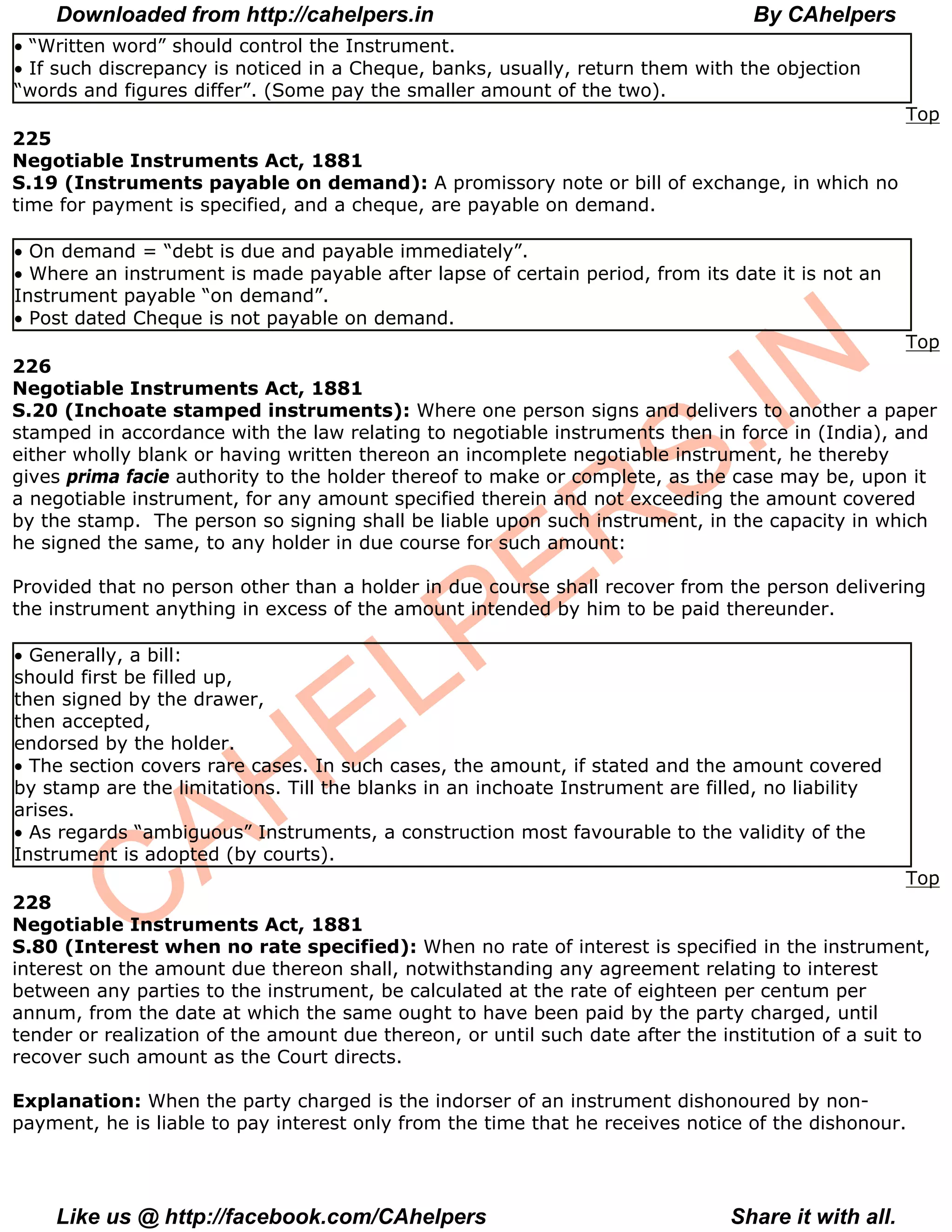 Ni act 1881 with note | PDF
