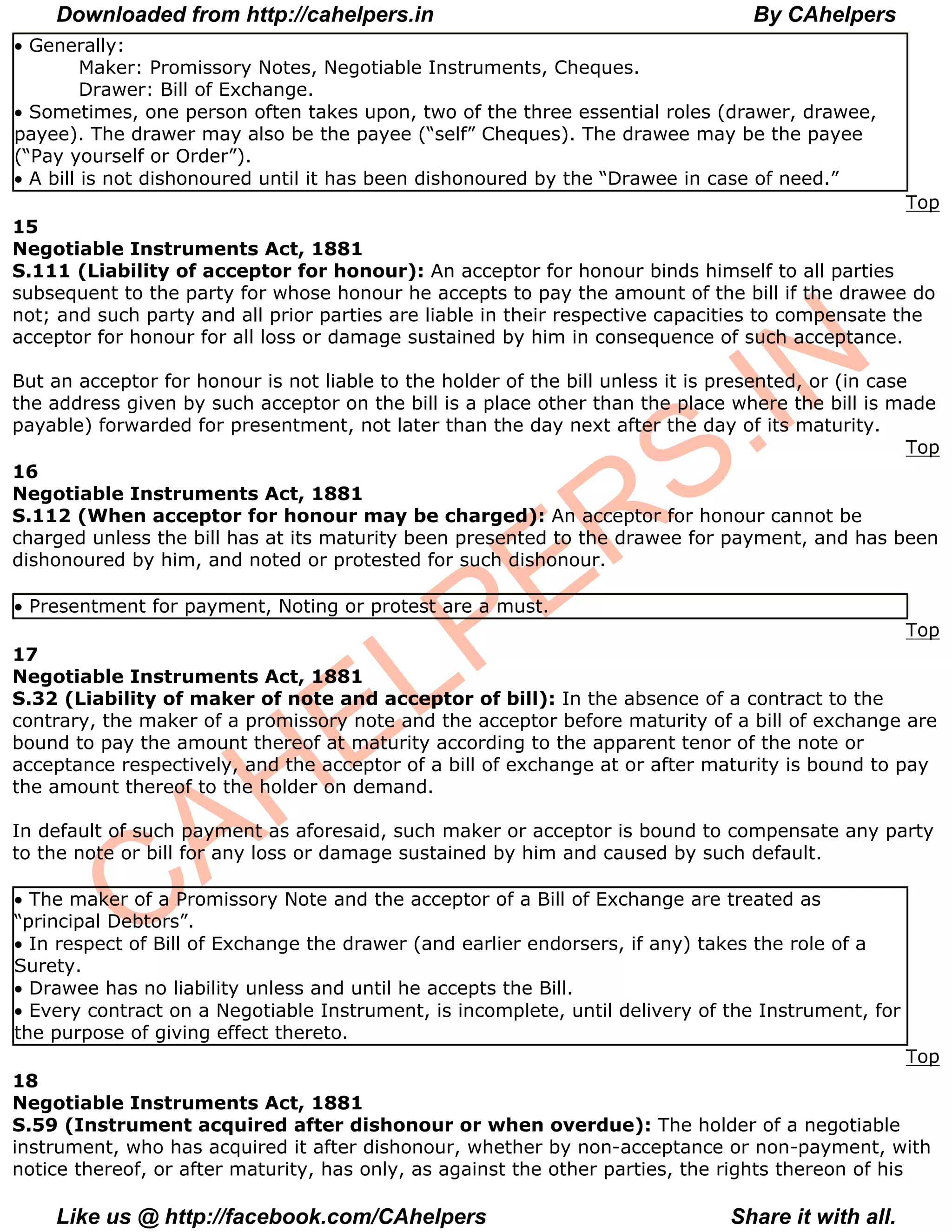 Ni act 1881 with note | PDF