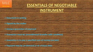 Negotiable Instrument Act Introduction | PPTX