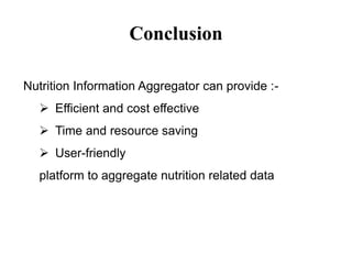 Nutrition Information Aggregatior | Final Year Project | PDF