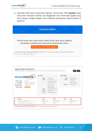 Tutorial Wordpress untuk Pemula Part1 - Niagahoster | PDF