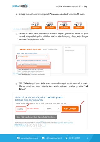 Tutorial Wordpress untuk Pemula Part1 - Niagahoster | PDF