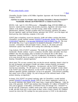 Niagen nicotinamide riboside antiaging | DOCX