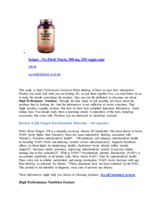 Niagen nicotinamide riboside antiaging | DOCX