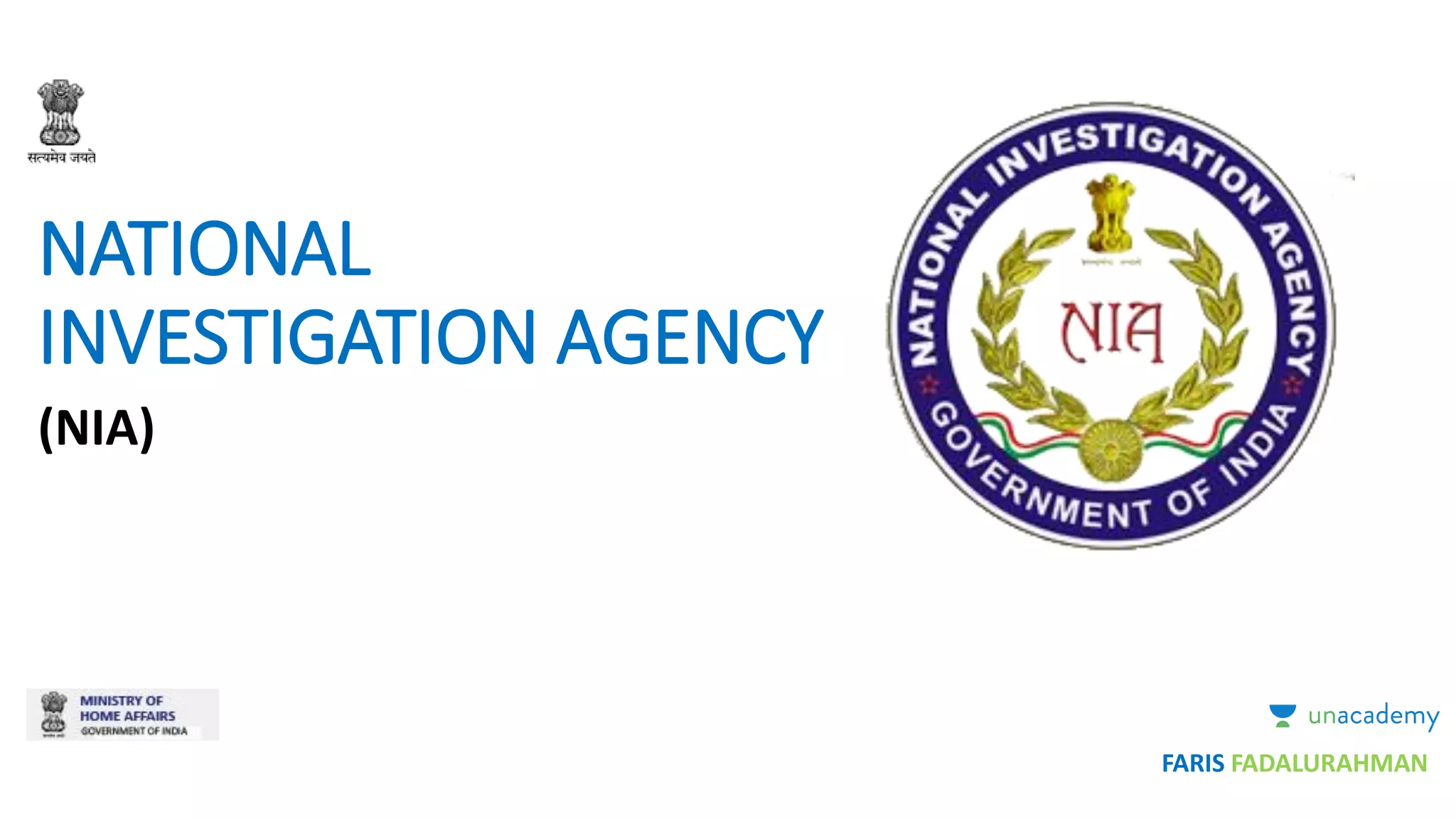 National Investigation Agency (NIA) | PDF