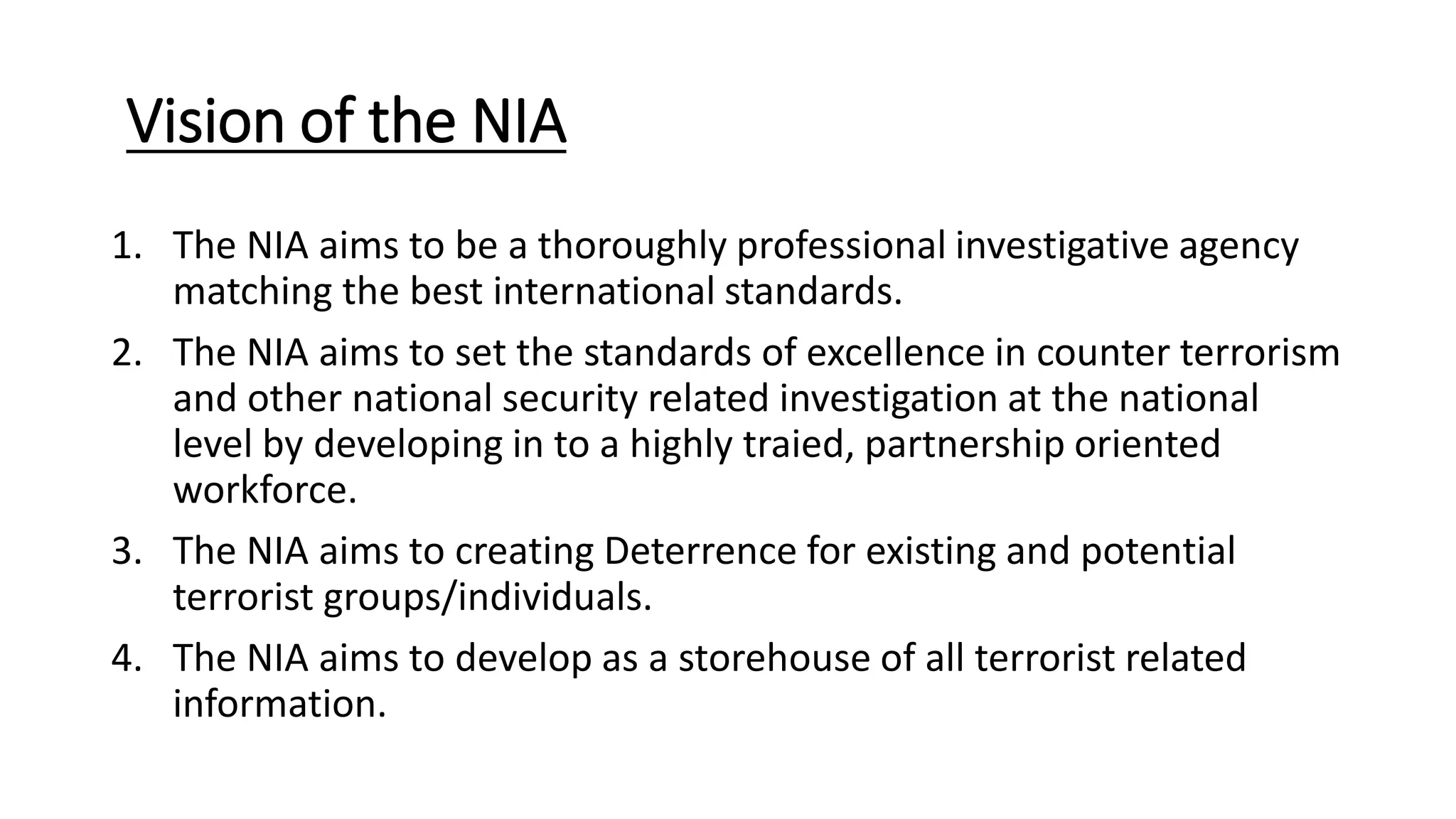 National Investigation Agency (NIA) | PDF