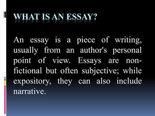 What is an essay? | PPTX