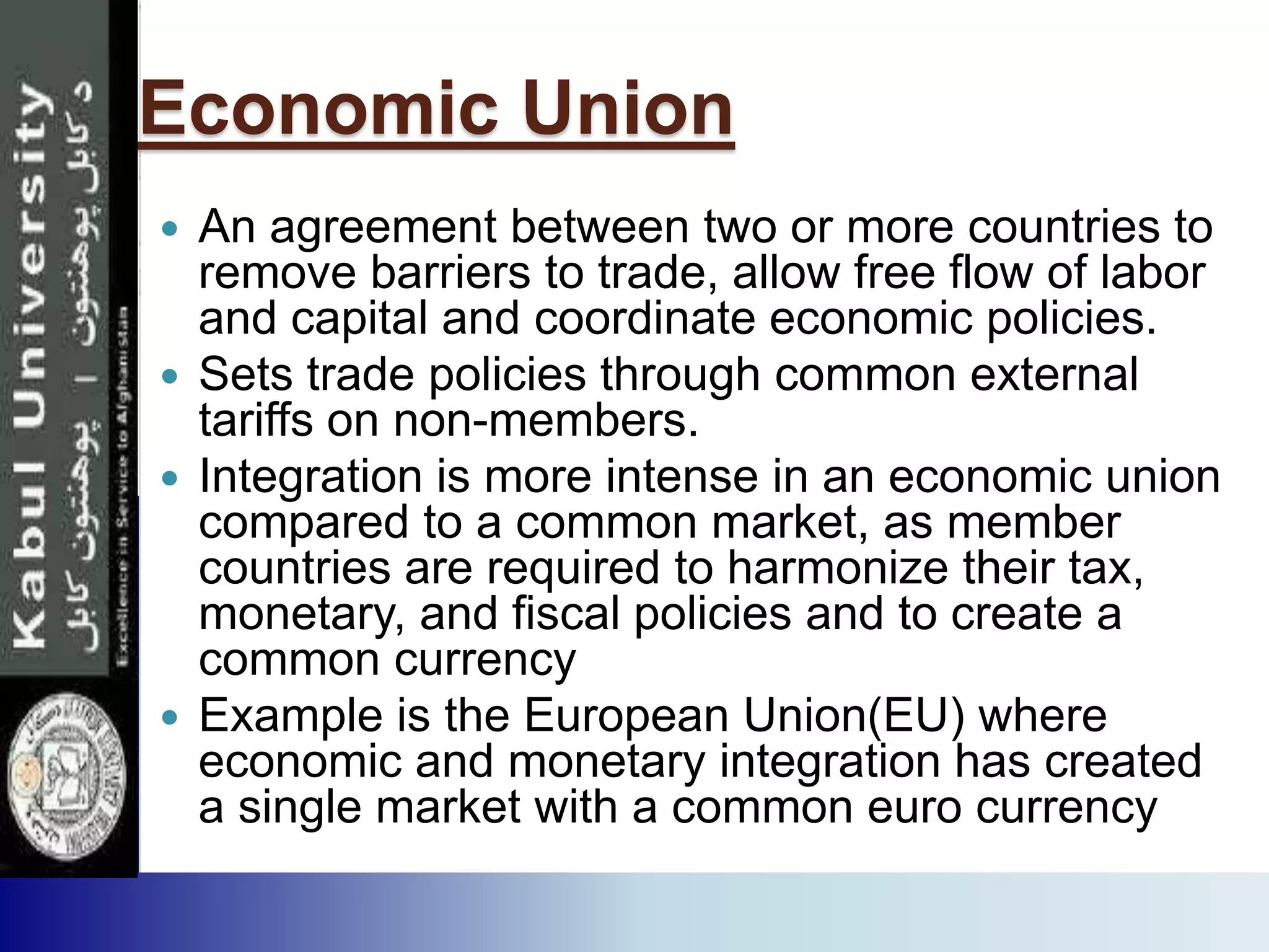 Economic Integration(presentation) | PPTX | Political Issues & policy ...