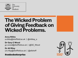 The Wicked Problem of Giving Feedback on Wicked Problems | PPTX ...