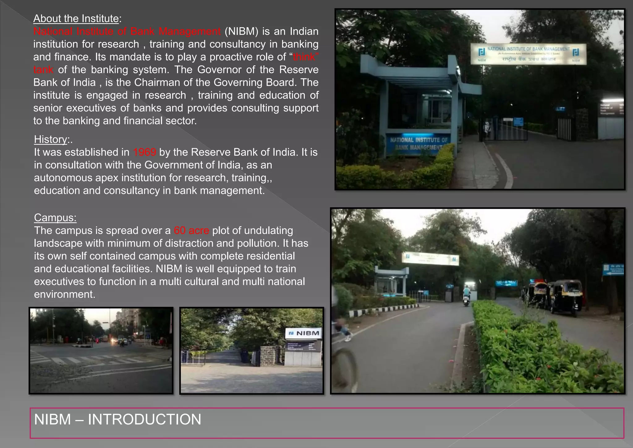 NATIONAL INSTITUTE OF BANK MANAGEMENT (NIBM), PUNE | PPTX