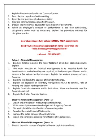 Nibm emba and mba fully solved assignments 2014 15 and 2015-16 | PDF