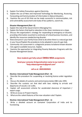 Nibm emba and mba fully solved assignments 2014 15 and 2015-16 | DOCX