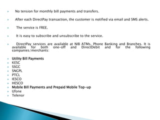 Nib (National Investment Bank) Pakistan | PPTX
