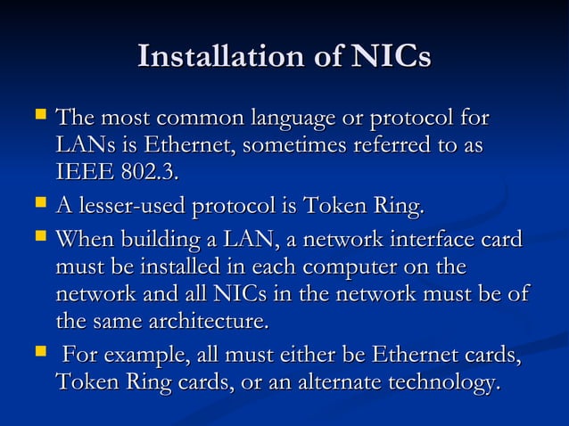 Network Interface Card | PPT | Computer Networking | Computing