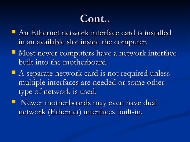 Network Interface Card | PPT | Computer Networking | Computing