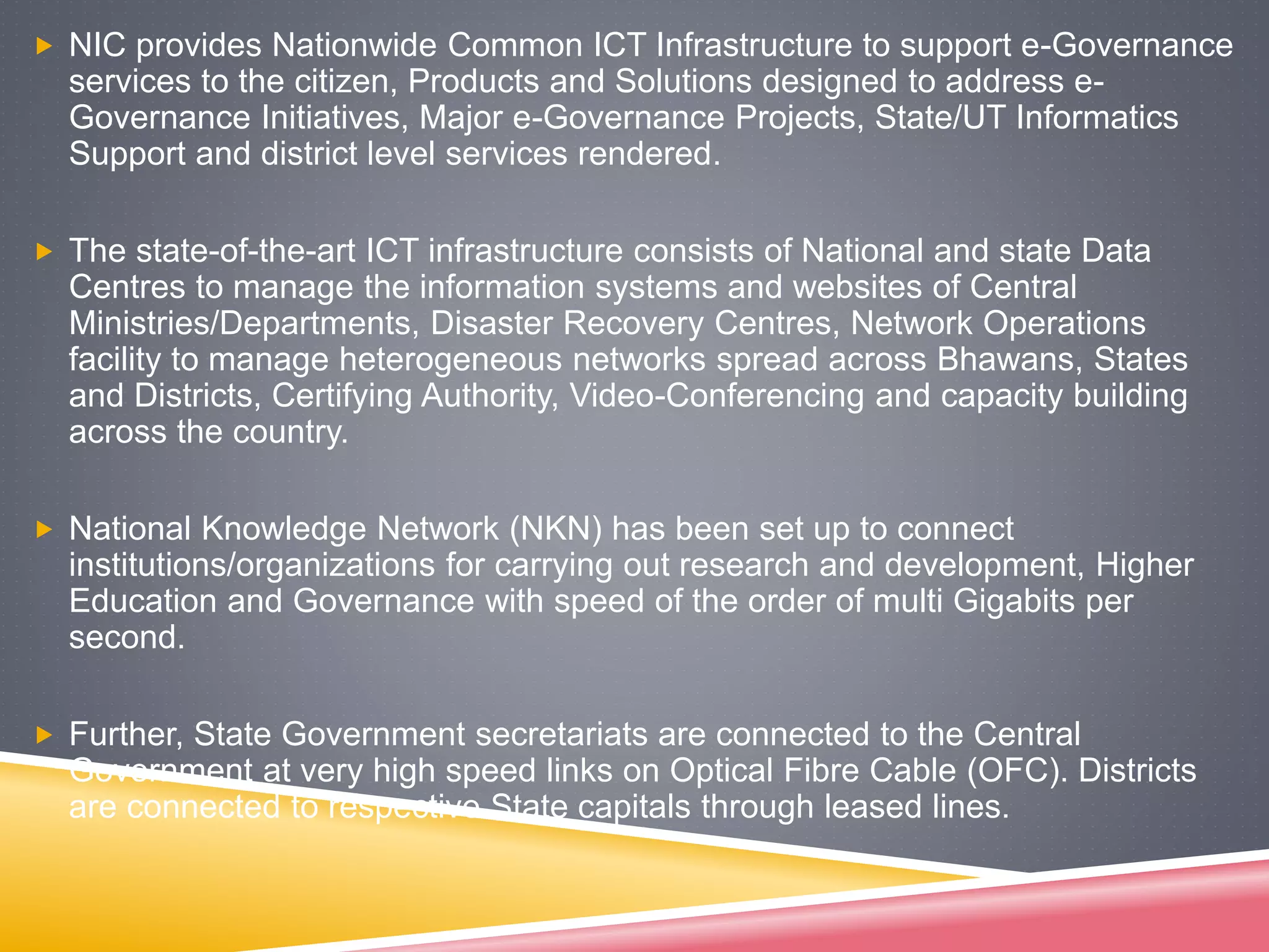 NATIONAL INFORMATICS CENTRE-NIC- INDIA | PPTX NATIONAL INFORMATICS CENTRE-NIC- INDIA | PPTX