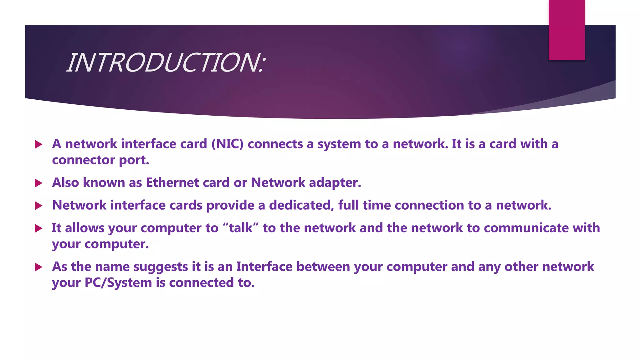 NETWORK INTERFACE CARD | PPTX