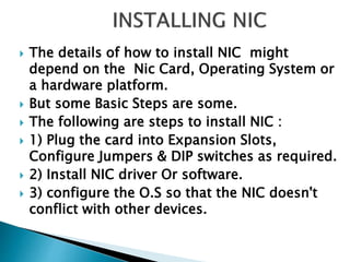Nic -cst | PPT | Computer Networking | Computing