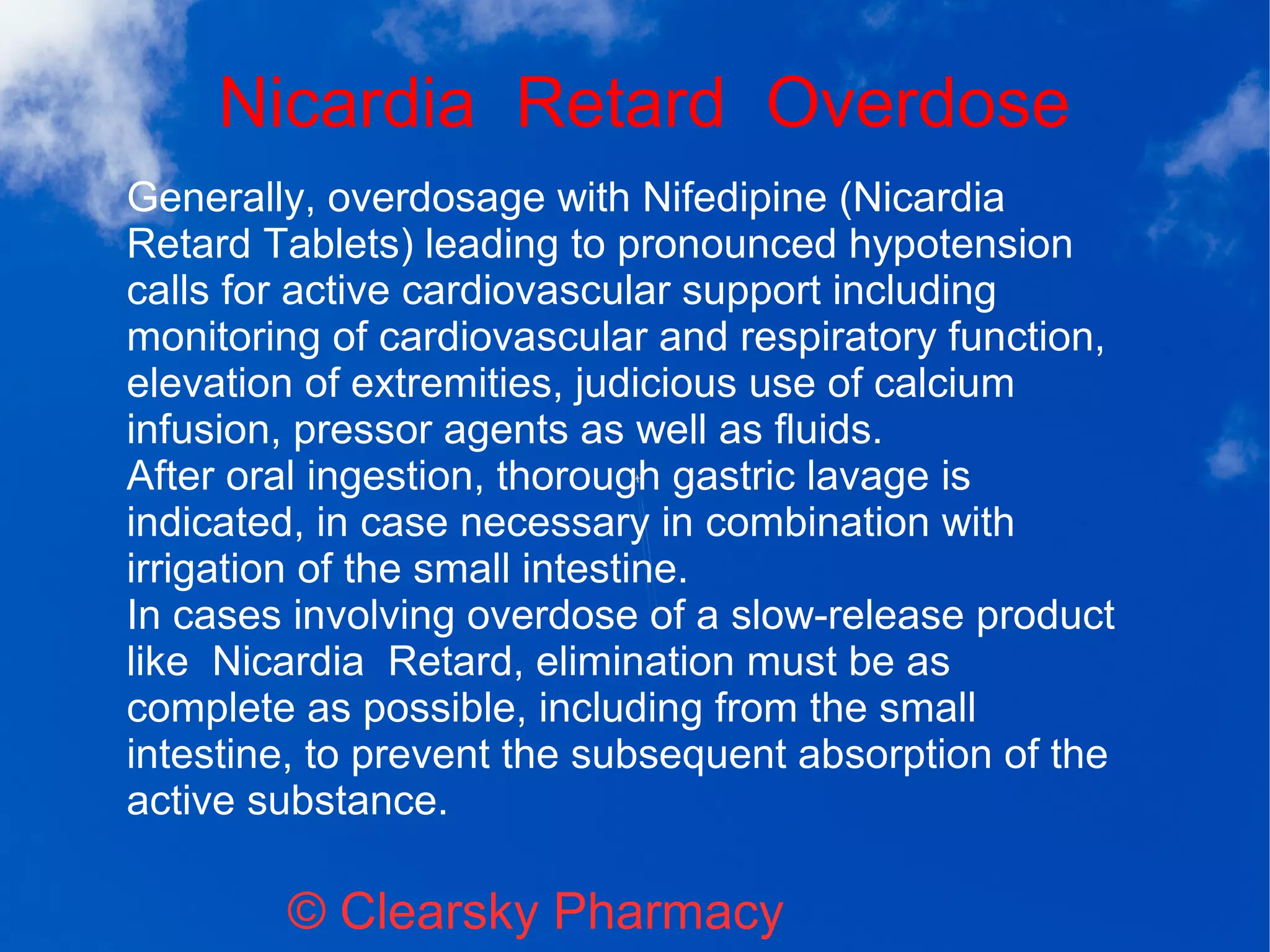 Nicardia Retard (Nifedipine Tablets) | ODP
