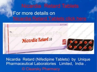 Nicardia Retard (Nifedipine Tablets) | ODP