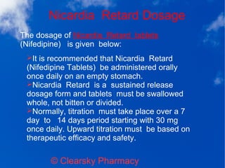Nicardia Retard (Nifedipine Tablets) | ODP