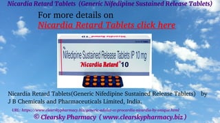 Nicardia Retard Tablets(Generic Nifedipine Sustained Release Tablets) | PDF