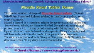 Nicardia Retard Tablets(Generic Nifedipine Sustained Release Tablets) | PDF