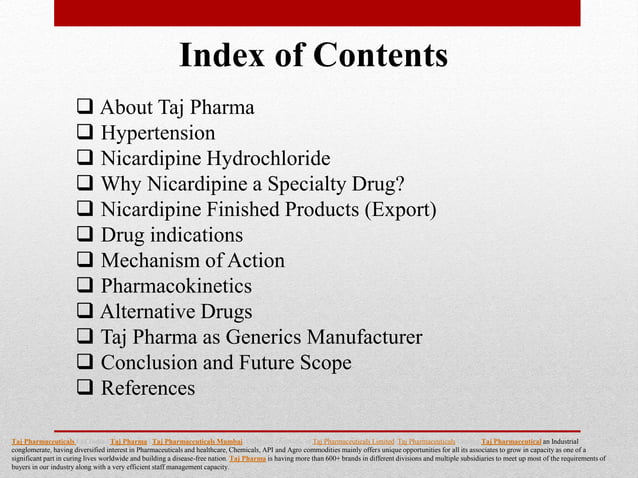 NICARDIPINE HYDROCHLORIDE INJECTION – A SPECIALTY DRUG | PPT