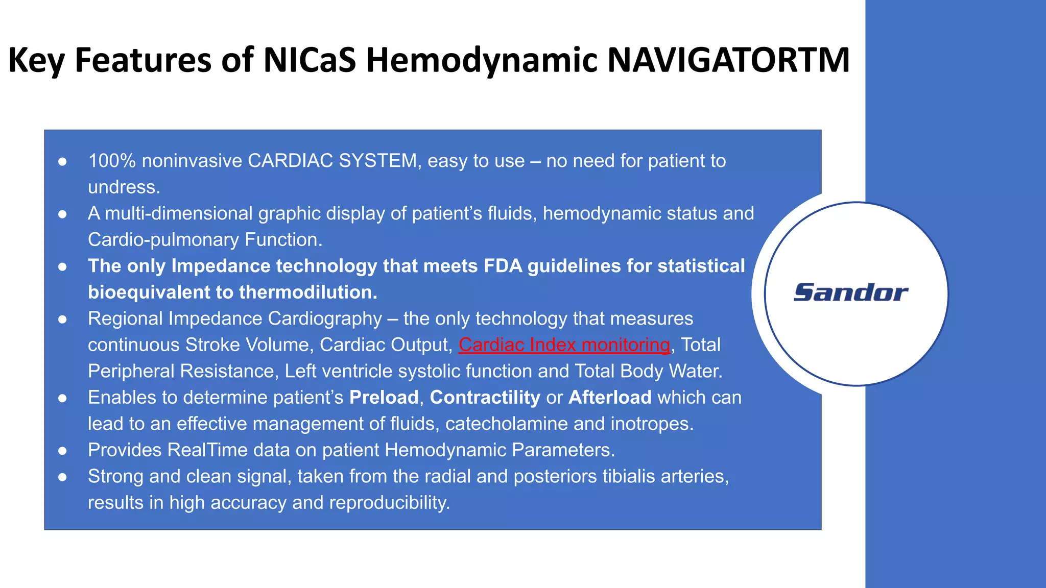NICaS Hemodynamic NAVIGATORTM | Sandor | PDF