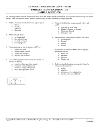 Nic barber theory examination content sb outline | PDF
