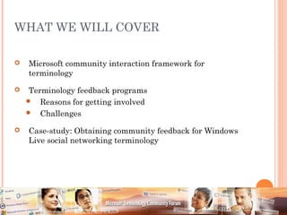 Using community feedback to improve social networking terminology in ...