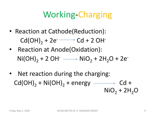 Ni-Cd cell or Nicad battery | PPTX