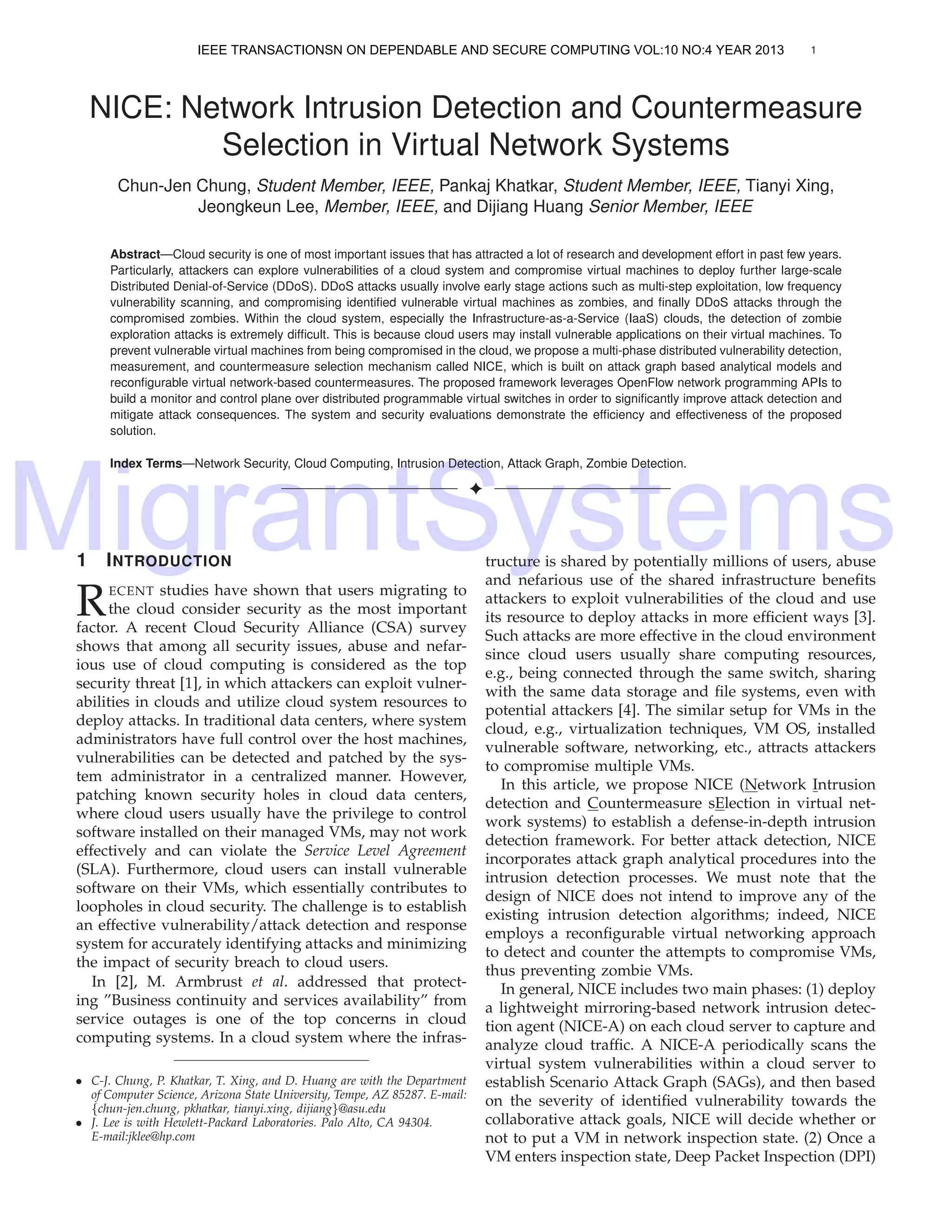 Nice Network Intrusion Detection And Countermeasure Selection In