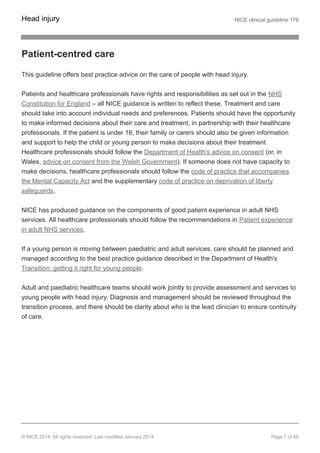 Nice 14 head injury | PDF