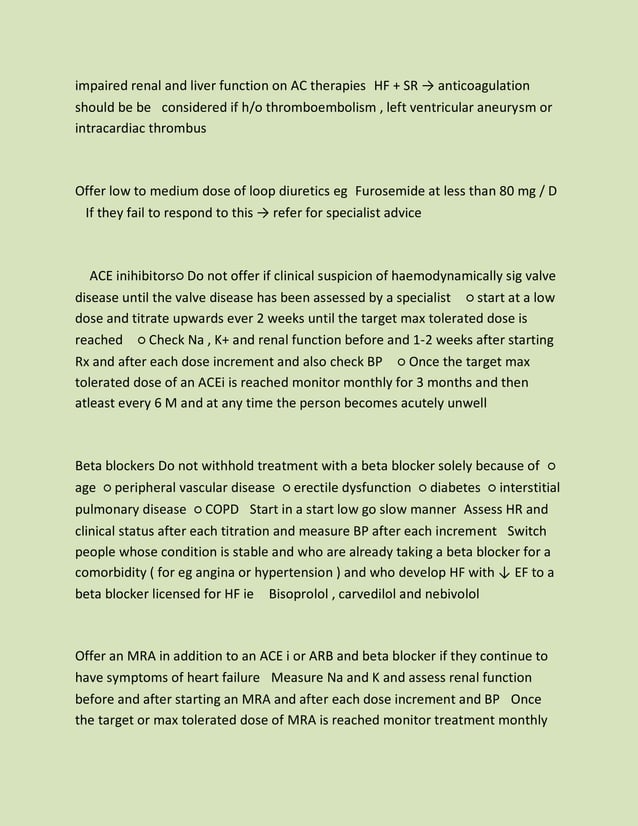 Nice Chronic Heart Failure- NICE Guidance - A4medicine | PDF