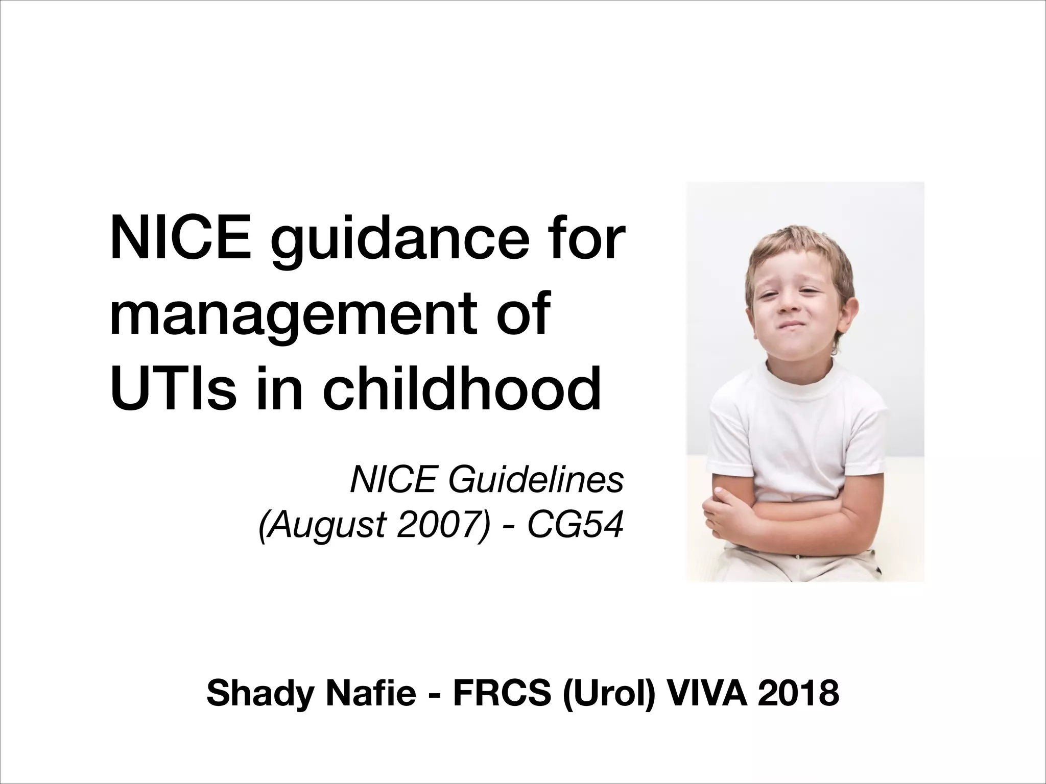 NICE guidance for management of UTIs in childhood | PDF