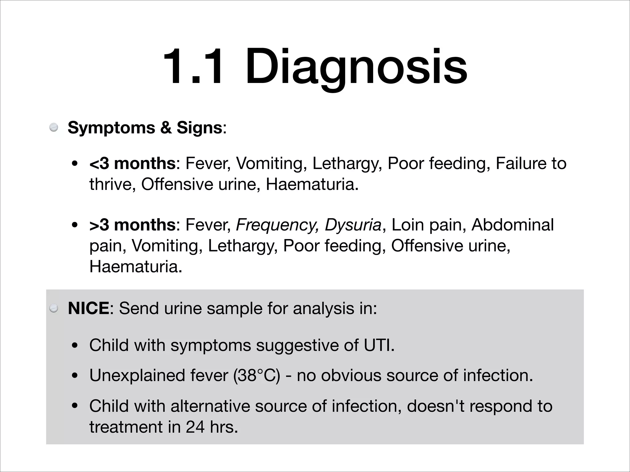 NICE guidance for management of UTIs in childhood | PDF