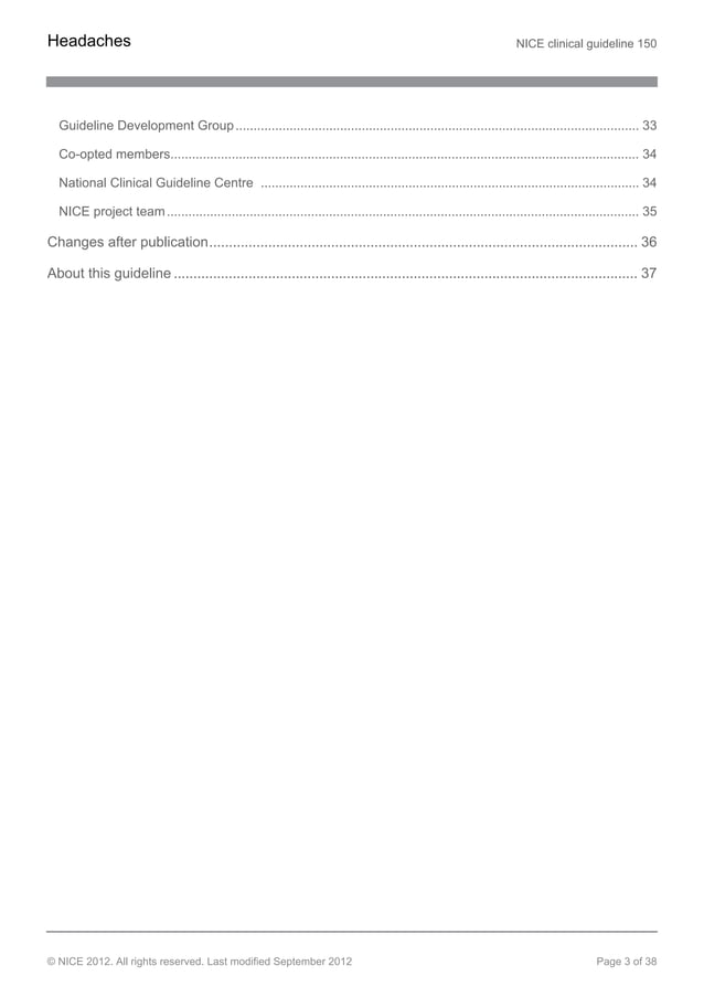 Nice headaches diagnosis and management of headaches in young people ...